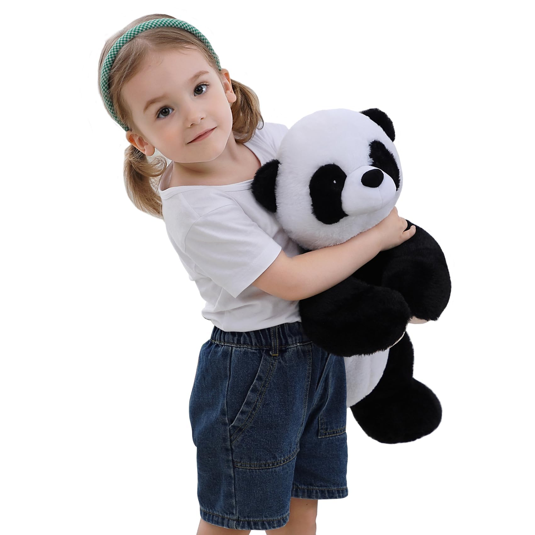 JellyMallow 5 lbs, 27 inches Panda Weighted Stuffed Animals, Cuddly Weighted Panda Plush Pillow Giant Plushie Ideal Gift for Adults & Kids