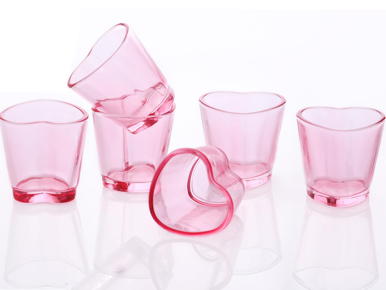 Srgeilzati Heart Shot Glasses Set, Pink Shot Glass Cute For Bar Cart Accessories 1.5oz