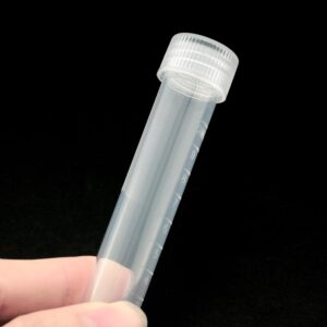 ZZHXSM 12pcs 10mL Plastic Test Tubes Small Vials with Screw Caps Sample Tubes for Lab Laboratory Science, Clear