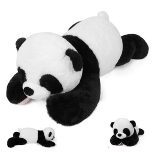 jellymallow 5 lbs, 27 inches panda weighted stuffed animals, cuddly weighted panda plush pillow giant plushie ideal gift for adults & kids