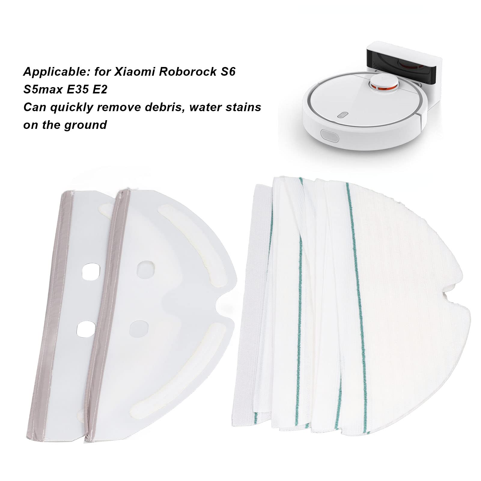 CHEOTIME Mop Cloth Holder Plate, Sweeper Mop Cloth Bracket Kit Disposable Mop Cloth Holder Plate Fit for Roborock S6 S5max E35 E2 Sweeping Robot