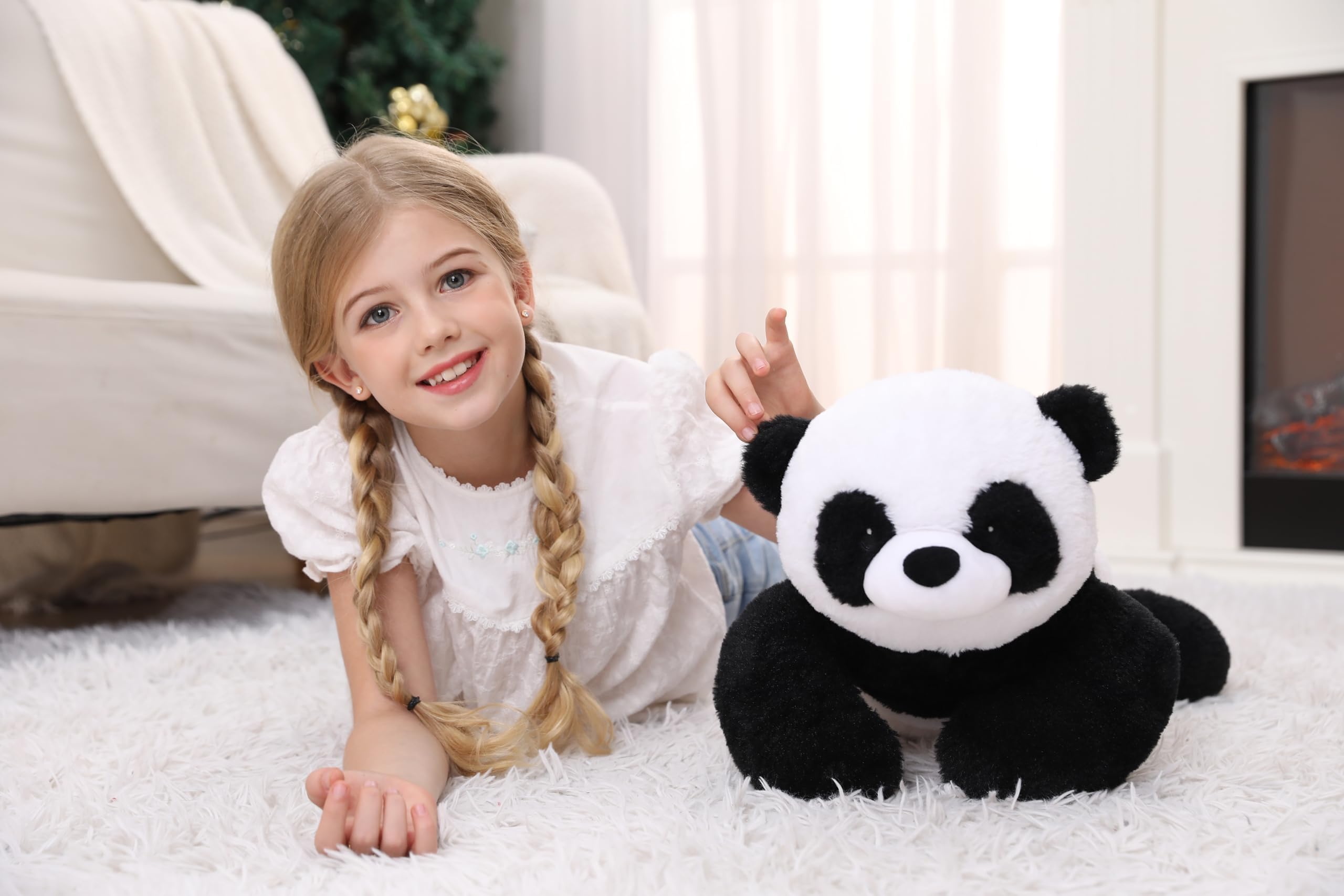 JellyMallow 5 lbs, 27 inches Panda Weighted Stuffed Animals, Cuddly Weighted Panda Plush Pillow Giant Plushie Ideal Gift for Adults & Kids