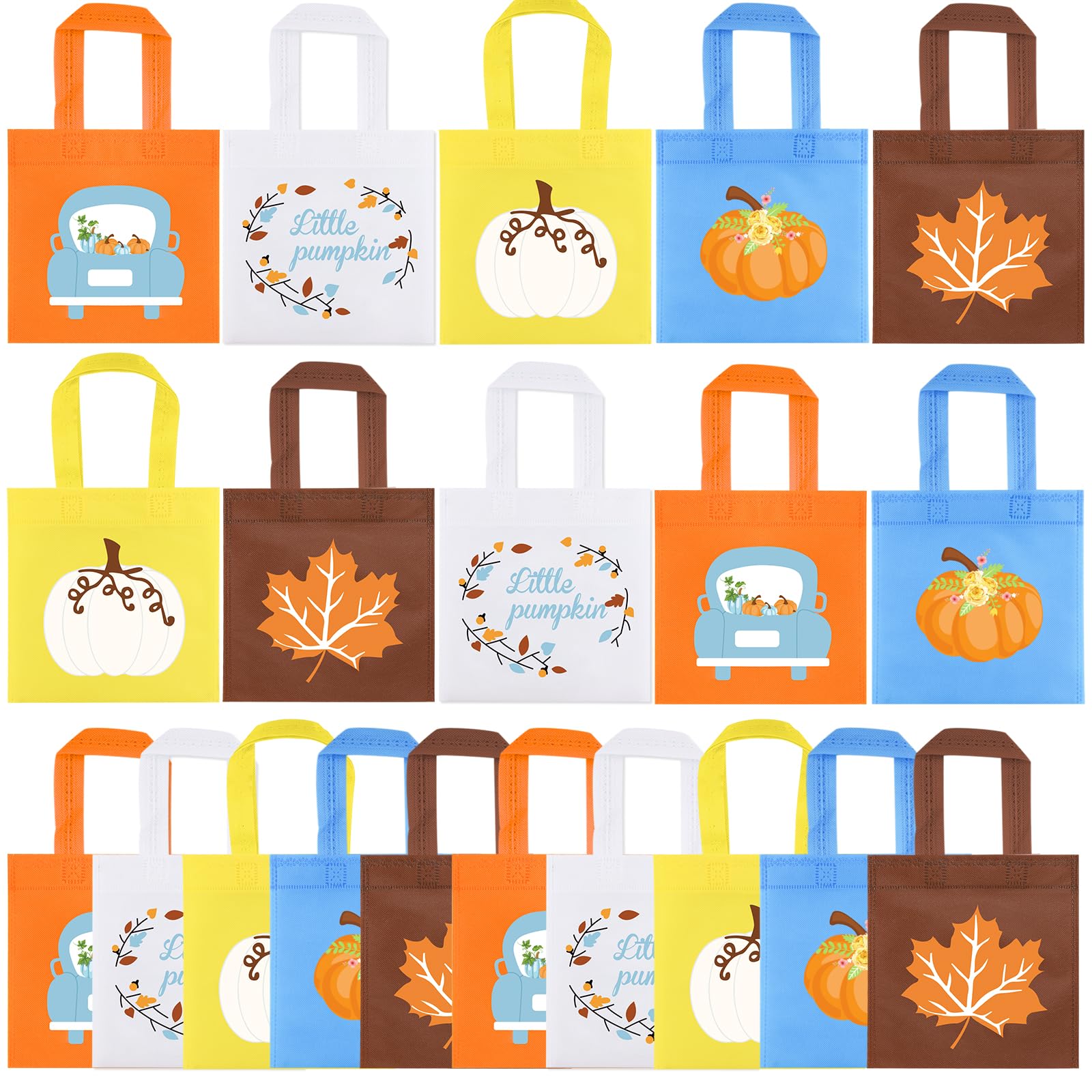 20Pcs Blue Little Pumpkin Party Favor Bags, Fall Party Treat Candy Bags Halloween Pumpkin Goodie Gift Bags for Boy Little Pumpkin Baby Shower Fall Birthday Thanksgiving Halloween Party Favor