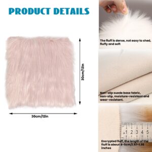 2/3 Pcs School Locker Rugs 12 x 12in Soft Fluffy Faux Fur Area Carpet for Product Show of School Locker Decorations Nail Art (3pcs Grey)