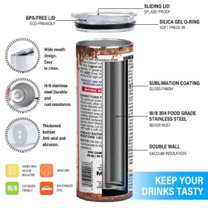 Brake cleaner Insulated Skinny Tumblers Cup Coffee Mug with Lid Novelty 20oz - Reusable Stainless Steel Water Bottle for Hot & Cold Drinks Tea Cup Iced Coffee Travel Mug