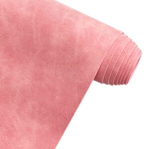 xht 30 x 135 cm suede pu faux leather fabric, soft smooth crafts synthetic fabric for diy handicraft wallets bags making, pink