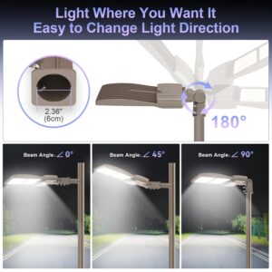 480V 320W LED Parking Lot Light 44800LM, 5000K LED Shoebox Light with Slip Fitter, UL DLC Listed, IP65 Waterproof Commercial Street Area Lighting for Parking Lot, Gym, Driveway, Replace 1200w HID HPS