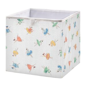 emelivor ballerina cube storage bin fabric storage cubes large storage baskets for shelves collapsible cube organizer bins for home closet bedroom drawers home decor,11 x 11inch