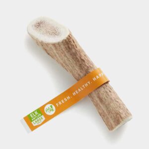 get joy elk antler split natural dog chew, large 5-7 inches, odor free, long lasting, naturally shed and harvested in usa