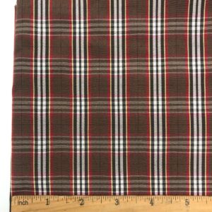 brown checkered plaid fabric light weight yarn dyed polyester tartan width 57inches for diy home decor craft (2 yard pre cut)