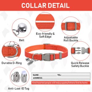 GAMUDA Small Pet Harness Collar and Leash Set, Step in No Chock No Pull Linen Fabric Soft Mesh Dog Vest Harnesses Reflective for Dogs Puppy Cats Kitten Rabbit (Orange, S)