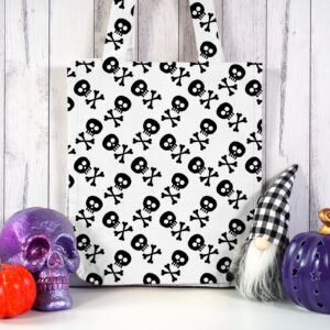 Whaline 12Pcs Halloween Cotton Fabric Bundles 18 x 22 Inch Spider Pumpkin Bat Witch Plaid Stripe Dot Fat Quarters White Black Quilting Patchwork Squares Sewing Fabrics for DIY Craft Party Decor