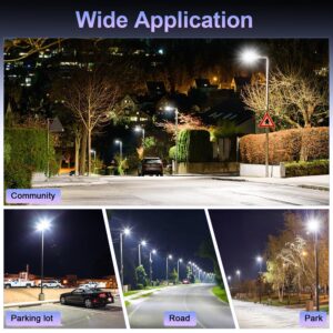 480V 320W LED Parking Lot Light 44800LM, 5000K LED Shoebox Light with Slip Fitter, UL DLC Listed, IP65 Waterproof Commercial Street Area Lighting for Parking Lot, Gym, Driveway, Replace 1200w HID HPS