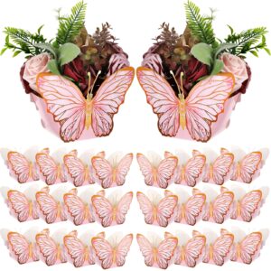 tenceur 24 pcs butterfly centerpieces for baby shower bridal shower centerpieces butterfly table decorations for wedding birthday butterfly themed party decor, pink and purple (pink)