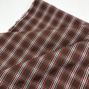 Brown Checkered Plaid Fabric Light Weight Yarn Dyed Polyester Tartan Width 57inches for DIY Home Decor Craft (2 Yard pre Cut)