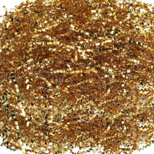 fulmoon 1 bag 3 lb/1.35 kg shredded paper for gift box crinkle cut paper glitter shredded filler shiny paper filler for gift wrapping basket filling birthday wedding christmas (gold)