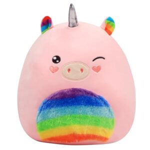 easfan 13'' rainbow unicorn plush pillow soft unicorn plush toy cute unicorn stuffed animal home room decoration birthday christmas festival gifts for kids toddlers