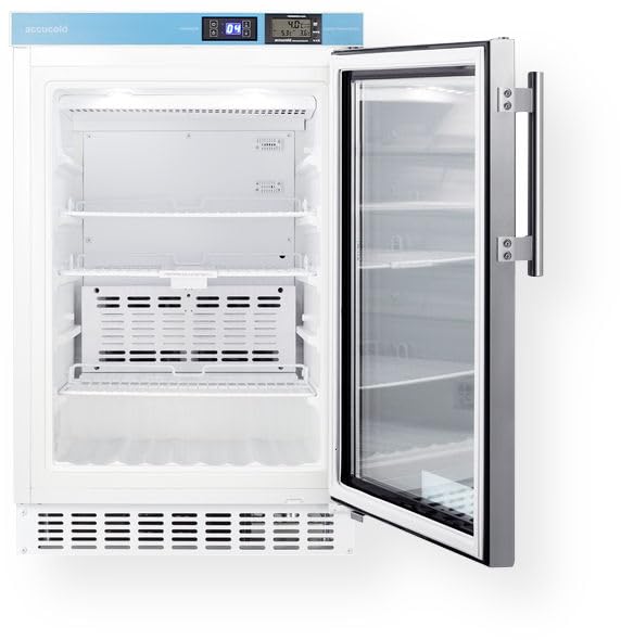 Accucold ACR46GL 20" Wide Pharmacy All-Refrigerator; LED Lighting; Built-in Capable; Double Pane Tempered Glass Door; Digital Thermostat; Temperature Memory Function; Frost-free Operation