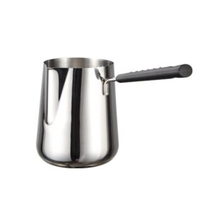 elvaesther milk warmer pot, stainless steel milk warmer pot, milk pan with scale chocolate butter melting pot milk frothing pitcher with lengthened heat-insulated handle 600ml