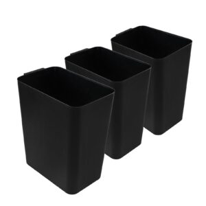 zopnny 3 pack 4.5 gallon plastic waste container, trash can wastebasket, black garbage container bin for under desk, office, bathroom