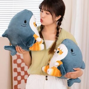 Shark Cat Plush Toy Cat Shark Stuffed Shark Plushies Animal Doll 7.8" Shark Cat Plush Pillow Whale Shark Plush Birthday for Kids Boys Girls (Shark Cat,7.8"/20cm)