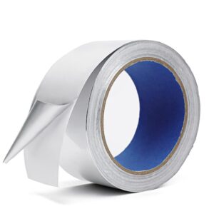 aluminum foil duct tape heavy duty 3.9 mil, 2 inch x 22 yd, insulation heat resistant high temperature sealing and patching for hvac, dryer vent hose, air vents, exhaust pipe, metal repair