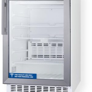 Accucold ACR46GL 20" Wide Pharmacy All-Refrigerator; LED Lighting; Built-in Capable; Double Pane Tempered Glass Door; Digital Thermostat; Temperature Memory Function; Frost-free Operation