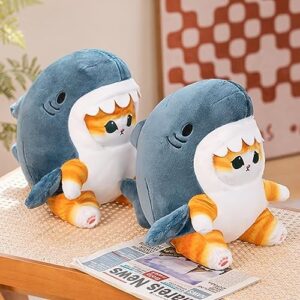 Shark Cat Plush Toy Cat Shark Stuffed Shark Plushies Animal Doll 7.8" Shark Cat Plush Pillow Whale Shark Plush Birthday for Kids Boys Girls (Shark Cat,7.8"/20cm)