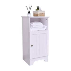 ceredeme bathroom storage cabinet, compact wooden single door floor cabinet with adjustable shelf, small space solution, organizer for kitchen, bathroom, living area