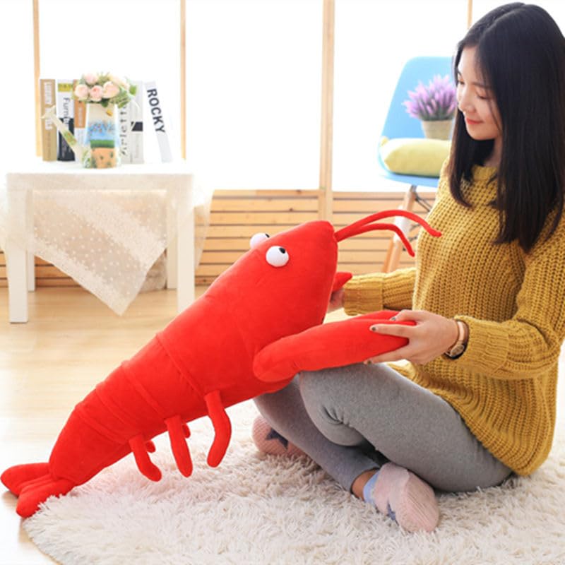 XIZHI Lobster Plush Stuffed Animal Lobster Plush Toy Lobster Pillow Suitable for Christmas and Birthday with Huggable Gifts (Red-Medium)