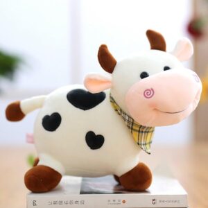 hposan lovely creative milk cow plush pillow toys soft stuffed cartoon animal cattle doll bedroom sleeping pillow cushion gifts for friends kids