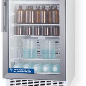 Accucold ACR46GL 20" Wide Pharmacy All-Refrigerator; LED Lighting; Built-in Capable; Double Pane Tempered Glass Door; Digital Thermostat; Temperature Memory Function; Frost-free Operation