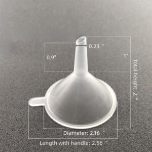 Small Funnel, 2.16inch Clear Plastic Mini Funnels for Science Lab Bottle Filling Liquid, Essential Oils, Perfume(12 Pack)