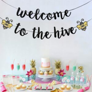 JENSENLIN Welcome to The Hive Banner,Bumble bee Baby Shower or Gender Reveal Party Décor,Bumble Bee Themed Birthday Bride Shower Engagement Party Photo Props.