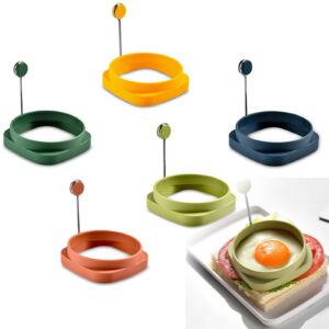 egg rings, silicone fried egg rings, round egg cooker rings, double-sided fried egg rings for breakfast cooking, fried egg rings non-stick mold - 5 pack