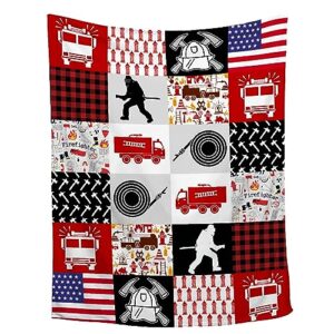 fire truck blanket ultra soft truck car blanket for toddler boys men truck gifts for truck lovers police firefighter blanket for birthday anniversary couch bed outdoor 40"x50"for kids/child