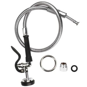 coolwest commercial pre-rinse sprayer with hose 38 inch flexible stainless hose with spray valve head replacement kit for wall mount commercial kitchen sink faucet