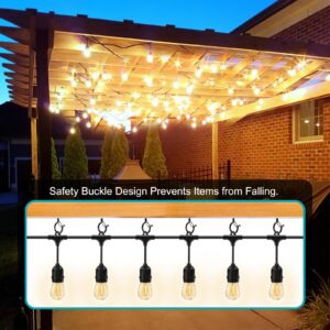 Q Hanger Hanging Hooks for Out Door String Lights, 16pcs Screw Hooks for Plants, Heavy Duty Ceiling Hooks with Safety Buckle for Christmas Lights & Patio Lights, Fairy Lights Wind Chimes Decoration