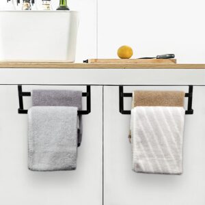 RedCall 2 Pack Towel Holder for Kitchen Cabinet,Two-Tier Kitchen Towel Rack,Steel Over Cabinet Door Towel Bar,Double Towel Bar Rack for Bathroom Cupboard,Holds Hand/Dish Towels & Washcloths