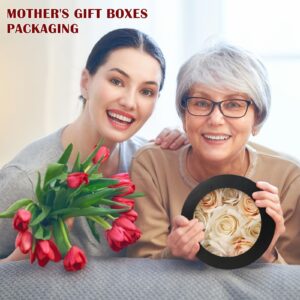 Flower Boxes for Arrangements Nesting Round Gift Boxes with Clear Lids Black Round Boxes for Flowers Set of 4 Assorted Sizes Flower Boxes for Flower Arrangements, Valentine's Day, Mother's Day,