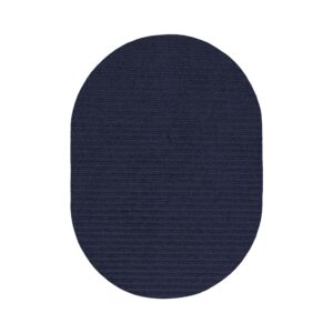 furnish my place ultra blue 2' x 3' oval, solid area rug: stain resistant, non-slip, washable - ideal for bedroom décor, perfect for special occasions, made in usa