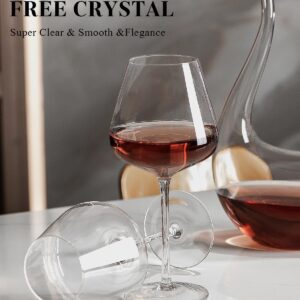 TrophyToast Extra Large 32oz Wine Glasses Set of 4 - Hand Blown Red Wine Glasses With Long Stem - Crystal Giant Burgundy Red Wine Glasses Clearer, Thin, Gift Packaging for Christmas,Wedding,Birthday