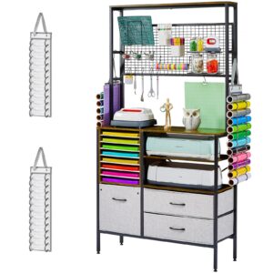 lopasa craft storage cabinet compatible with cricut, craft organizers desk with storage for adults, craft table for vinyl organization, craft room furniture