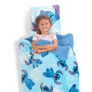 Northwest Lilo and Stitch Silk Touch Sherpa Slumber Bag, 27" x 56", Classic Palms