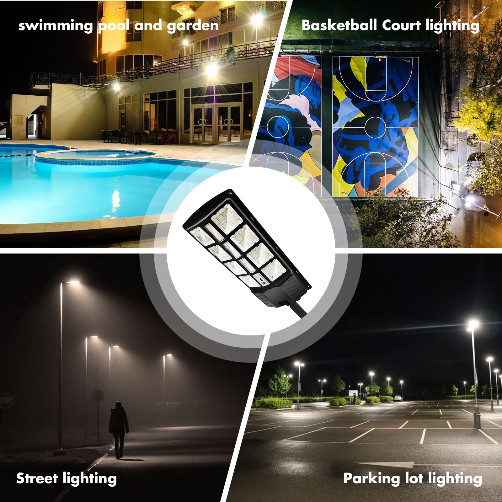 Mersper Solar Street Light Outdoor, 1200W Solar Powered Parking Lot Light with Motion Sensor & Remote Control, 120000LM Dusk to Dawn Commercial Flood Light for Road, Yard, IP65