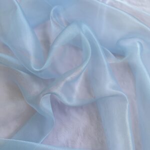 Organza Fabric by The Yard - Crystal Organza Fabric - Perfect for Wedding, Party Decor, Draping, and Crafts - Available by The Yard - 58 inches - 1 Yard (Baby Blue)