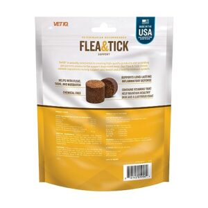 VetIQ Flea & Tick Support for Dogs, Flea and Tick Chewable for Dogs, Supports Dog's Natural Flea Defenses, Free of Added Chemicals and Garlic, Hickory Smoke Flavor, 60 Count