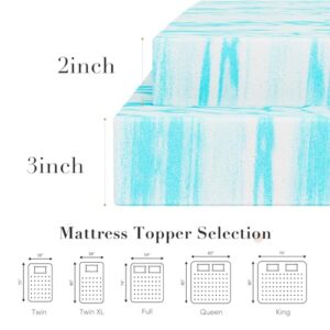 DUMOS Memory Foam Mattress Topper King, 2 Inch Thick Gel Infused Bed Toppers for Queen Size Bed, Soft Mattress Pads for Sleeper Sofa, RV, Camper, CertiPUR-US Certified, Blue