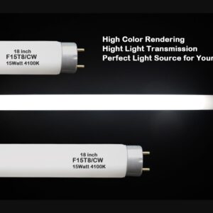 F15T8-CW 15 Watt Cool White,18" T8 RV Fluorescent Linear Tube Lamp,Replacement Bulb for Philips Alto ECO GE Staco Light Fixture,G13 Bi-Pin Base,4100K (3PACK)…