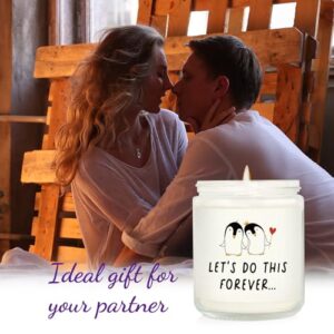 Shqiueos Anniversary Candle Gifts for Men Women, I Love You Gifts for Girlfriend, Boyfriend, Wife, Husband, Funny Couple Gifts for Him Her, Let's Do This Forever Candle 7oz